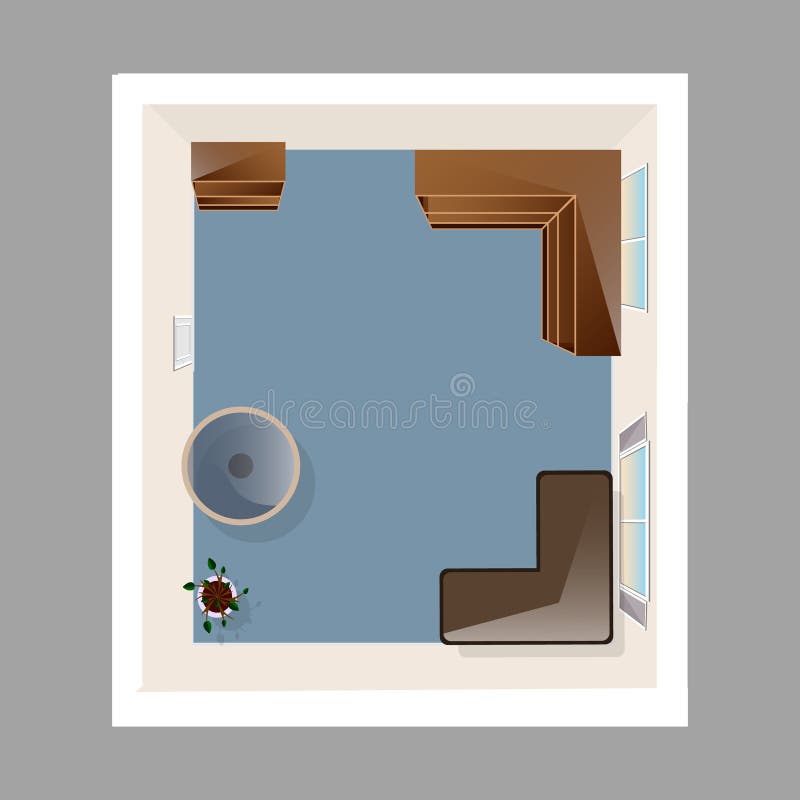 Office interior top view stock vector. Illustration of businessperson ...