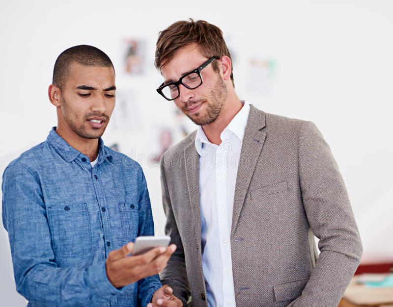 Office, Internet and Men with Phone in Conversation for Teamwork ...