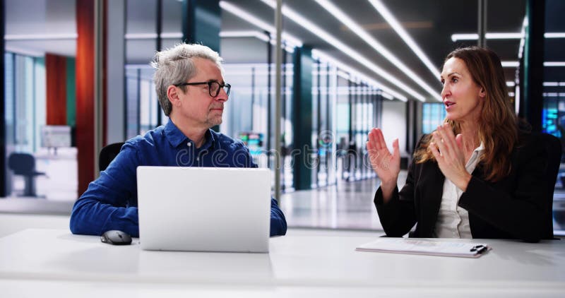 Office Interview Conversation Stock Image - Image of computer, hiring ...