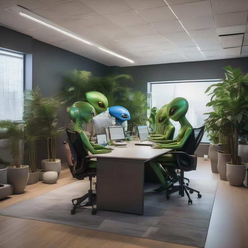 An Office Invaded by Friendly Aliens, Who Collaborate with Employees on ...