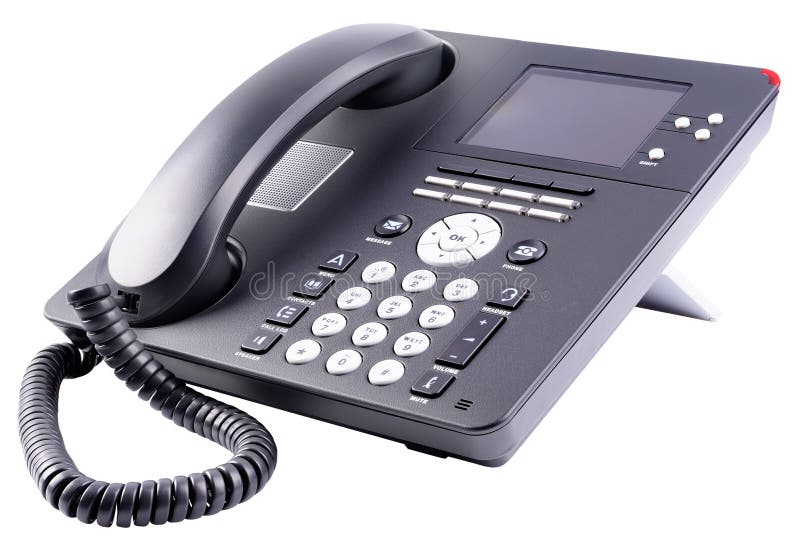 Office IP Telephone Isolated on White Stock Image - Image of keypad ...