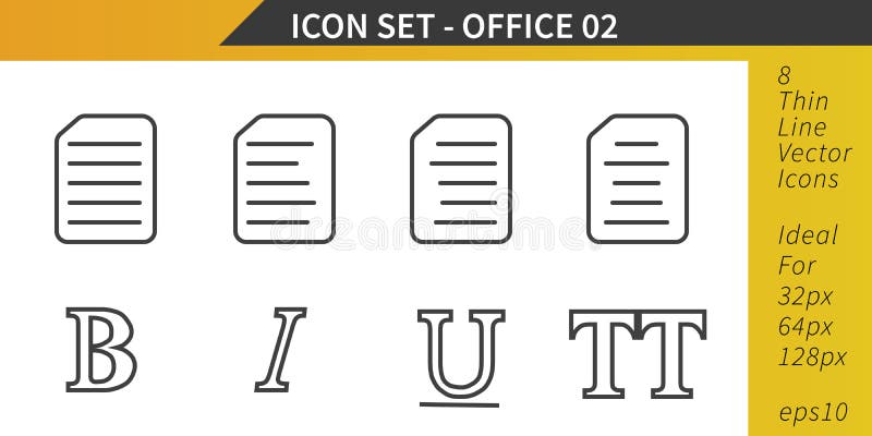 Office Items, Thin Line Vector Icon Set Stock Illustration ...