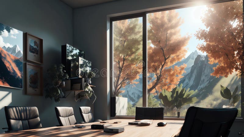 Office Job Includes Conference Room. Generative AI Stock Illustration ...