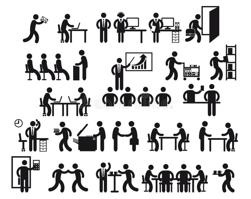 Office Jobs Occupations Careers Stock Vector - Illustration of center ...