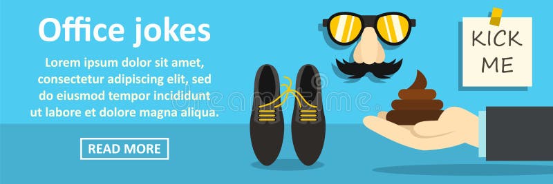Office Jokes Banner Horizontal Concept Stock Vector - Illustration of ...