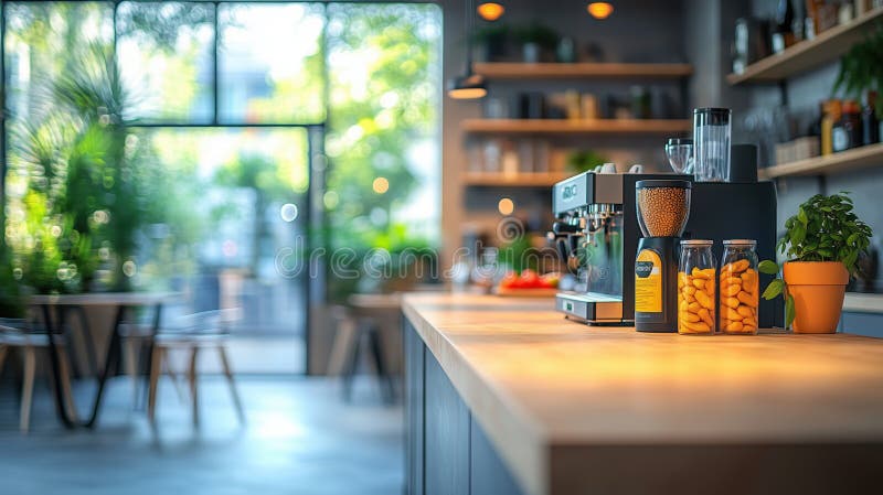 Office Kitchenette Area Featuring Coffee Machines and Snacks in a ...