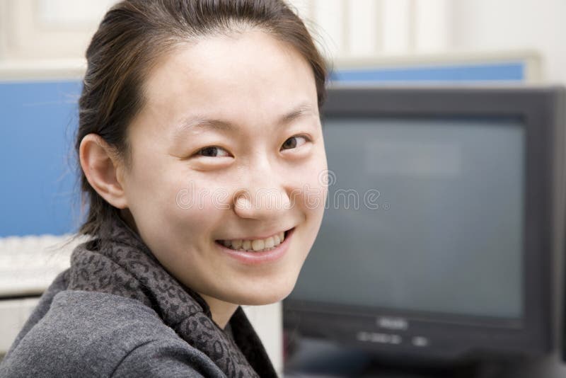 Office lady stock image. Image of office, beauty, smile - 12821867