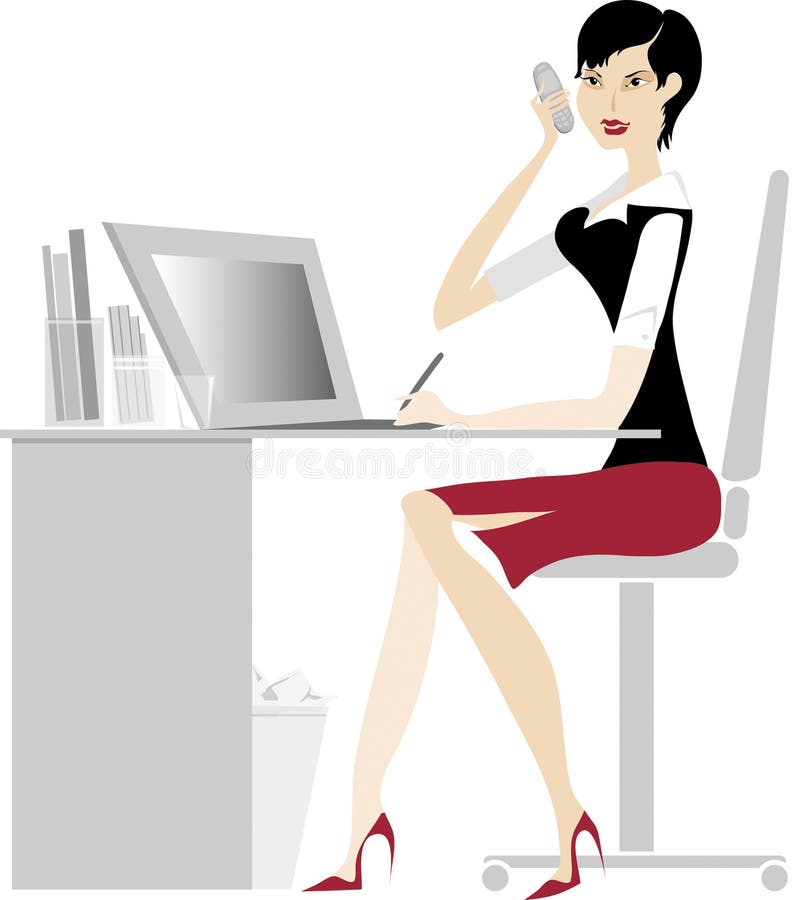 Office lady stock vector. Illustration of receptionist - 542332