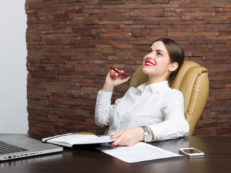 Office lady stock image. Image of crossed, mixed, caucasian - 49818377