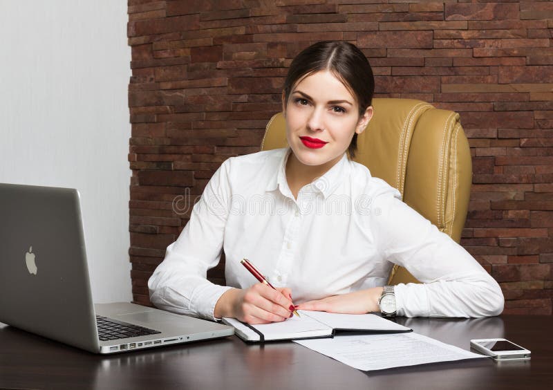 Office lady stock image. Image of cheerful, lady, mobile - 49818679