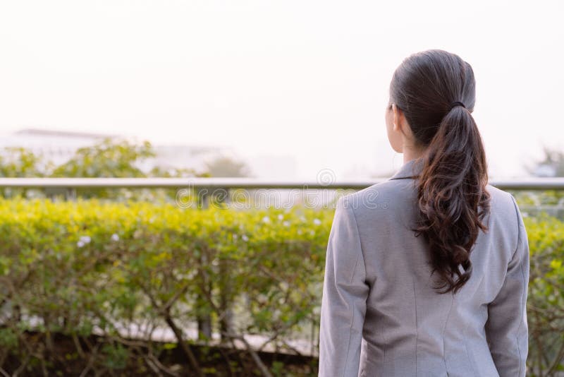 Office Lady Looking Forward. Stock Photo - Image of back, outdoor ...