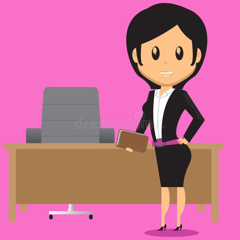 Office Lady Write a Note stock vector. Illustration of workdesk - 53798999