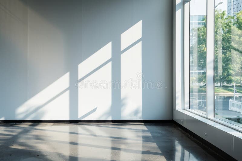 Office with Large Windows and Diffuse Light Stock Photo - Image of ...