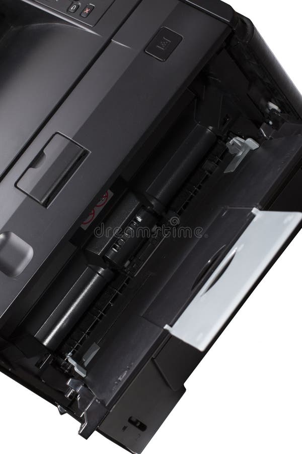 Office Laser Printer Isolated on White Background with White Paper ...