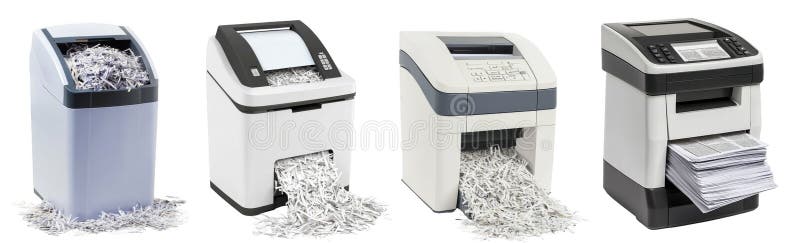 Office Laser Printer with Paper Shredder Isolated on Transparent ...