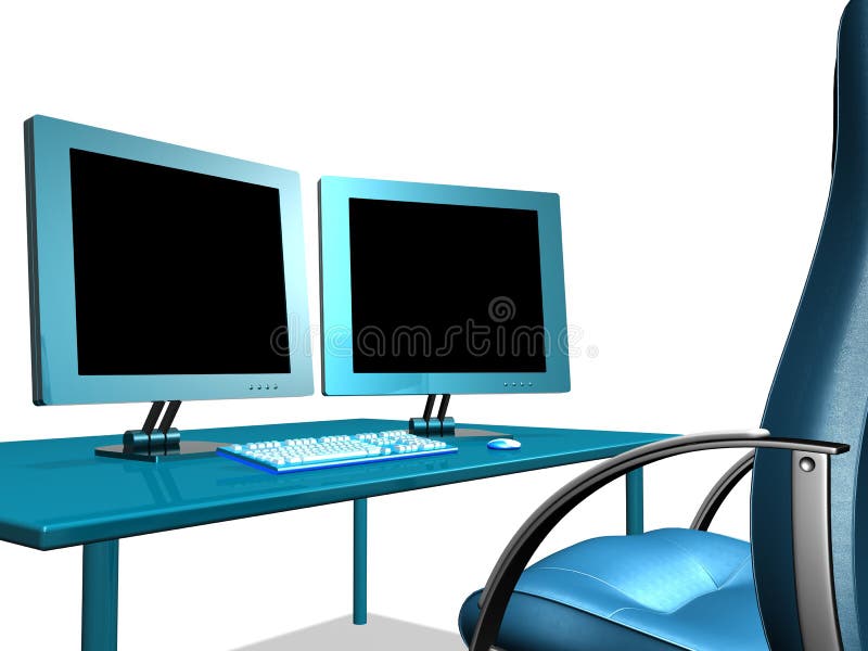 Office lcd monitor stock illustration. Illustration of screen - 1013425