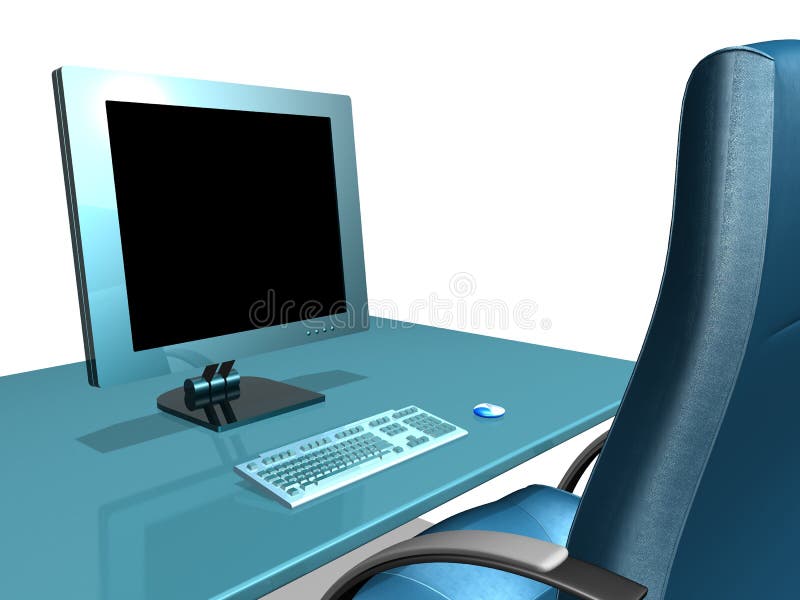 OFFICE LCD MONITOR stock illustration. Illustration of hard - 1013481