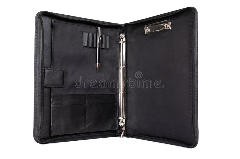 Office Leather Folder for Securities on a White Background Stock Image ...