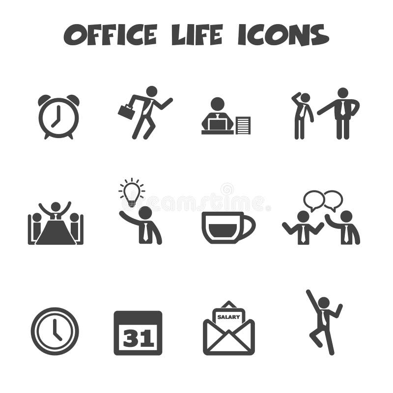Office life icons stock vector. Illustration of negotiate - 39964726