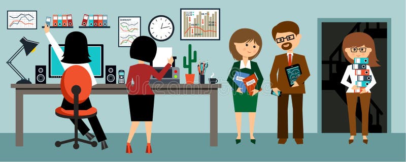 Office life stock vector. Illustration of design, table - 46354294