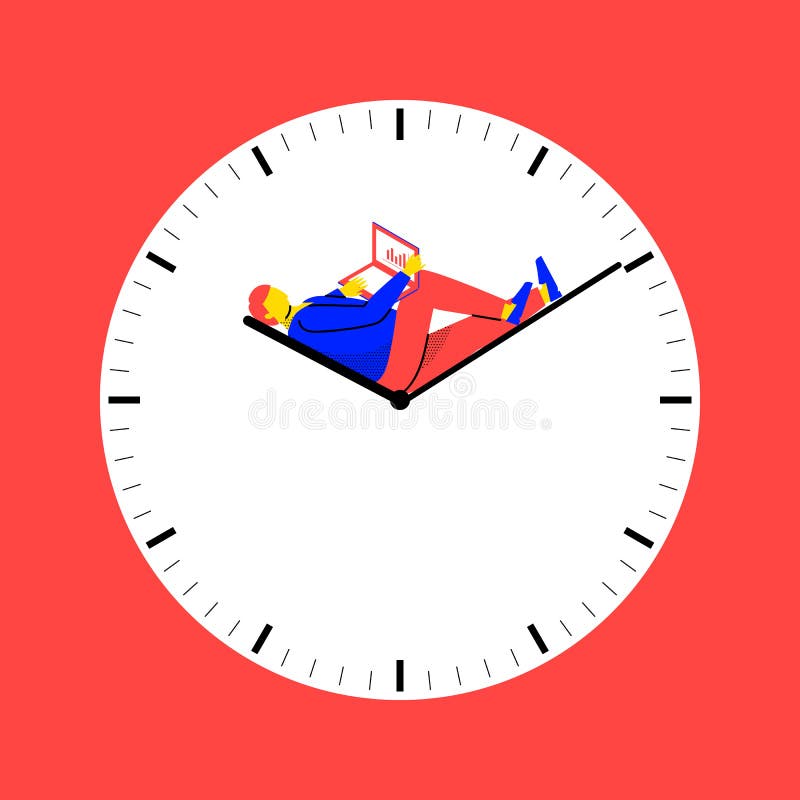 A Worker Working in the Clock Conveying the Message of Poor Working ...