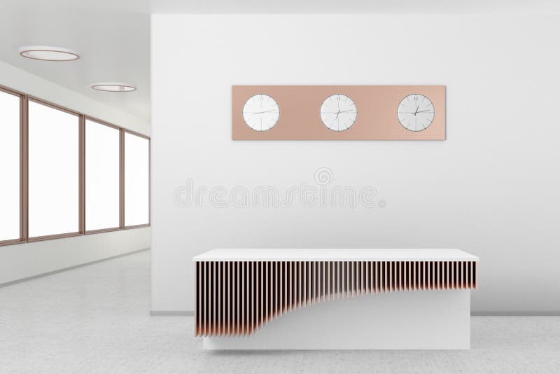 Office Lobby with a Empty Reception Desk Stock Illustration ...