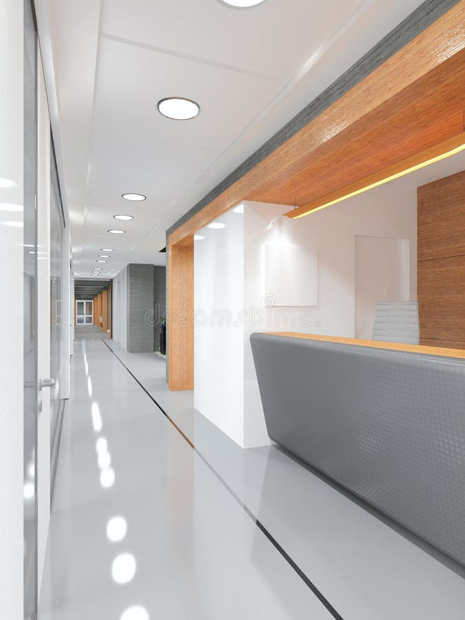 Office Lobby with a Reception Desk Stock Image - Image of area, indoors ...