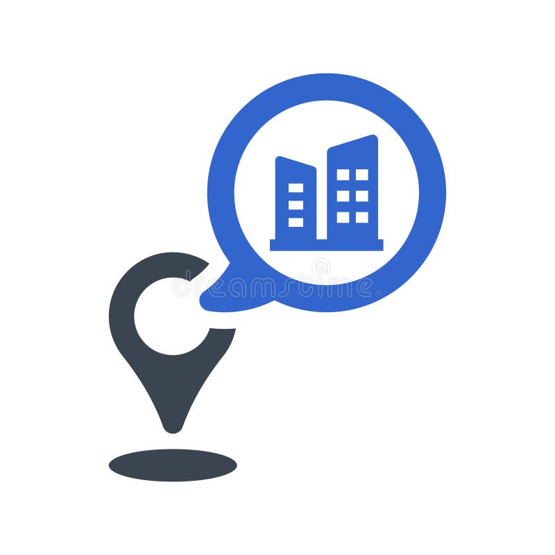 Office location map Icon stock vector. Illustration of designed - 307059663