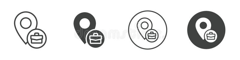 Office Location Pin Icon Vector Logo Outline Stock Vector ...