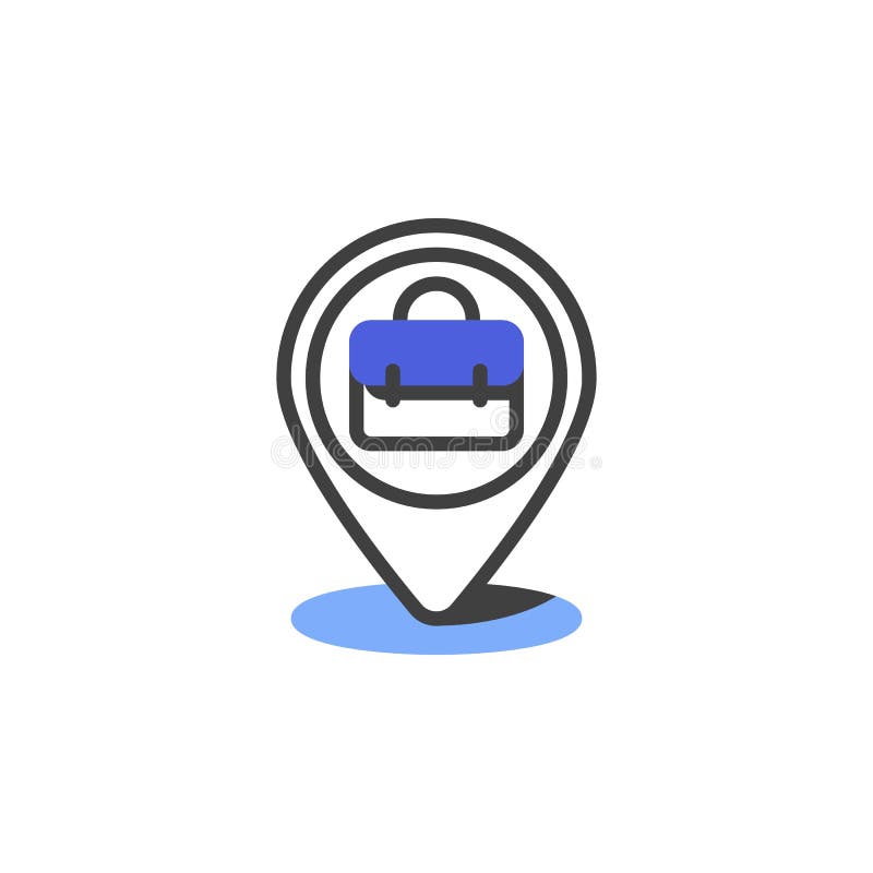 Office Location Pin Line Icon Stock Vector - Illustration of logo ...