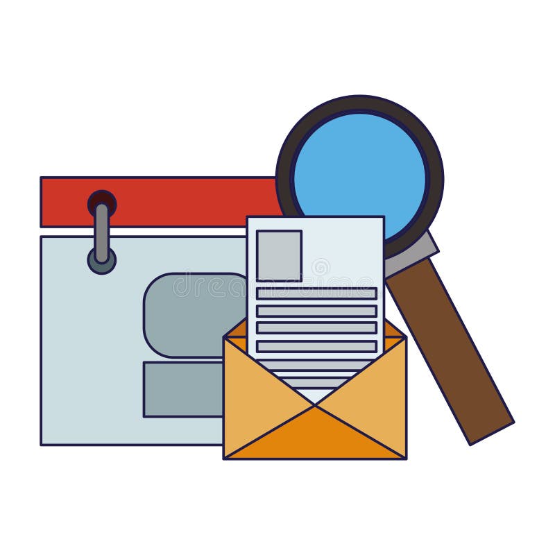 Office Mail Envelope and Email Stock Vector - Illustration of icon ...