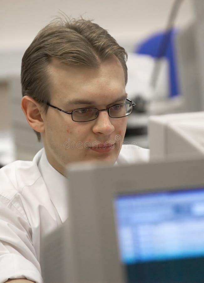 Office man stock image. Image of keyboard, monitor, contract - 1592927