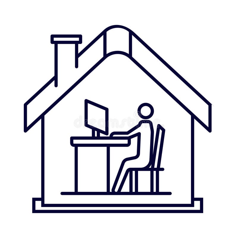 Office, Man, Chair, Table, Computer, Office Stuff Work Place Icon Stock ...