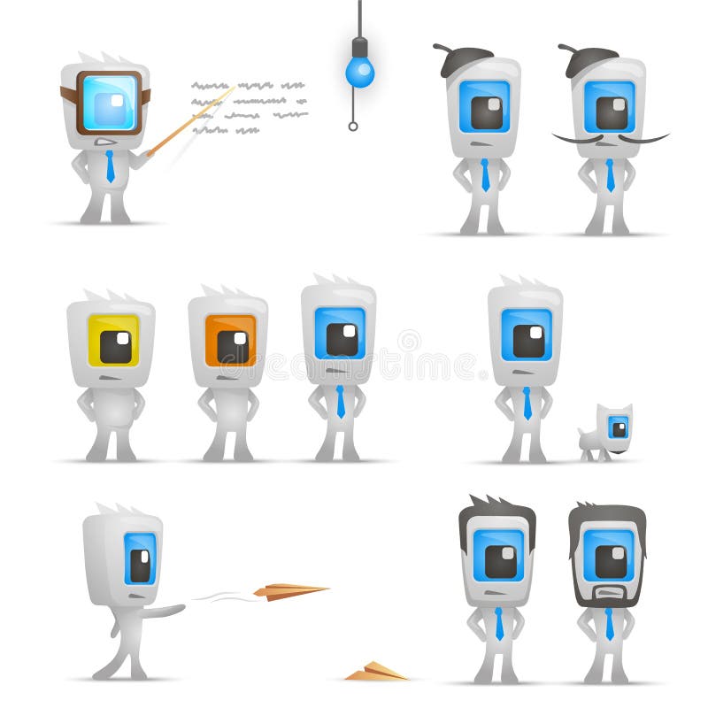 Office Man Characters Set. Vetor Illustration Collection Stock Vector ...