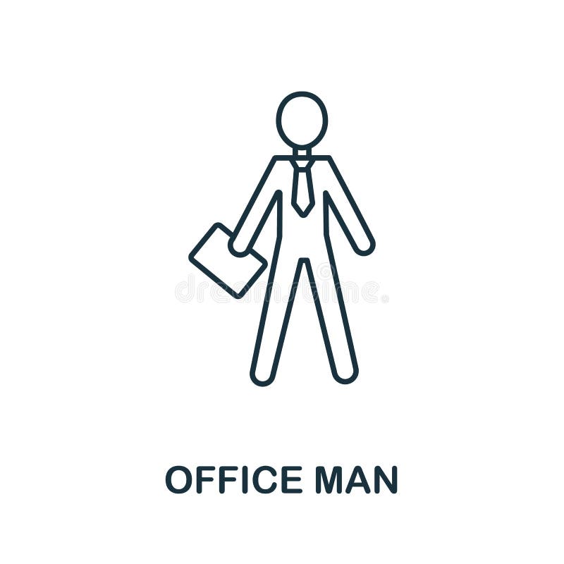 Office Man Icon from Office Tools Collection. Simple Line Office Man ...
