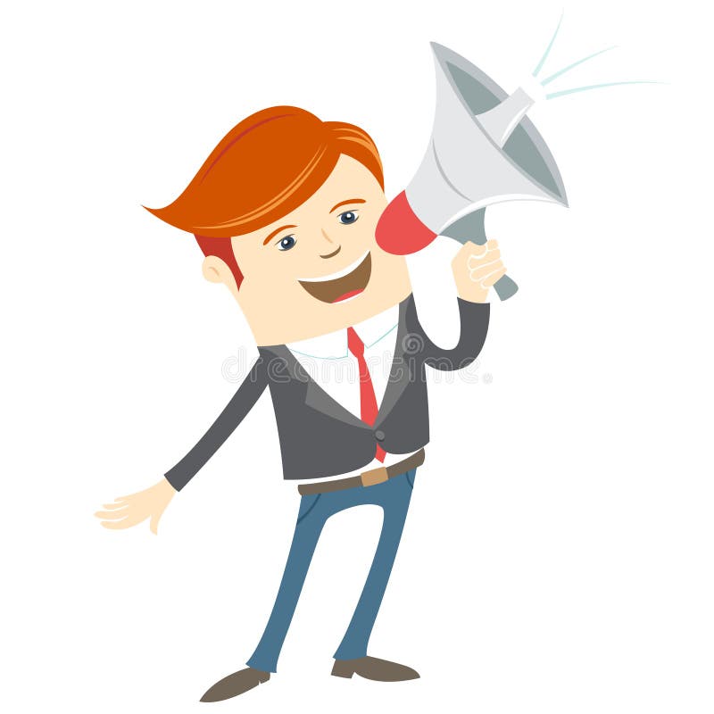 Boss angry with megaphone stock vector. Illustration of energy - 25058875