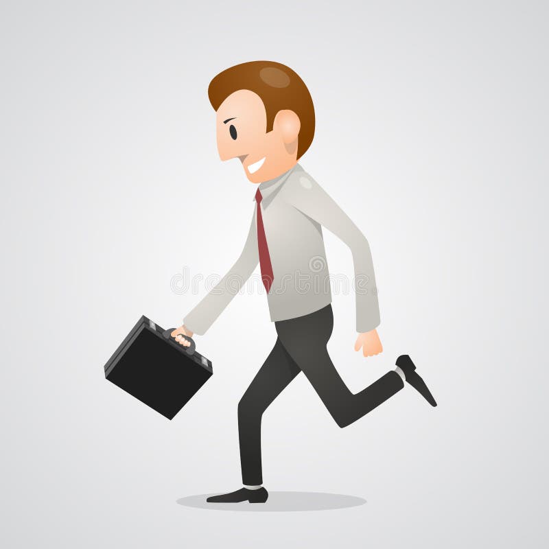 Office Man Running Downstairs Stock Vector - Illustration of boss ...