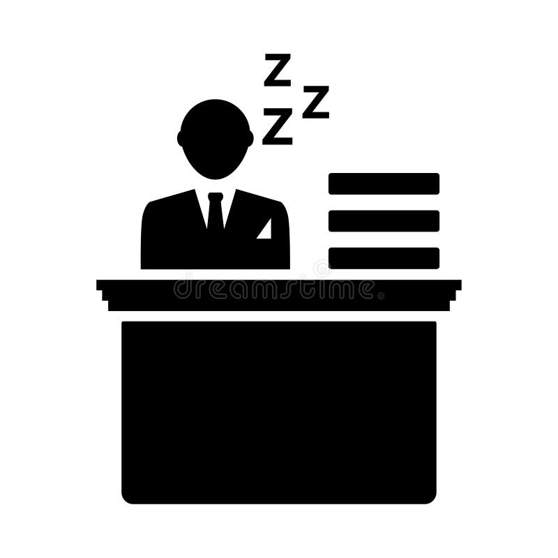 Office Man Sleep Icon stock vector. Illustration of sleep - 201894260