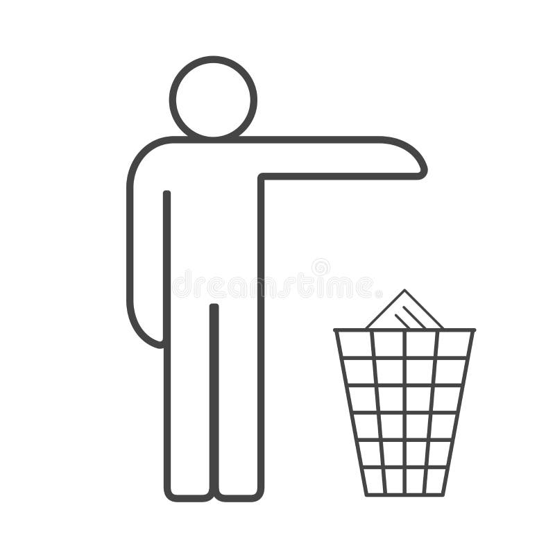 Office Man Throwing Out Trash. People Vector Icon Stock Vector ...