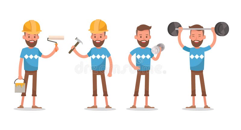 Office Man Worker Character Vector Design. No4 Stock Vector ...