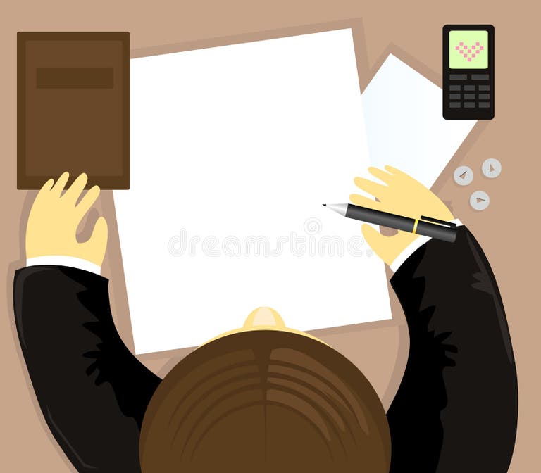 Man Writing Office Stock Illustrations – 16,414 Man Writing Office ...