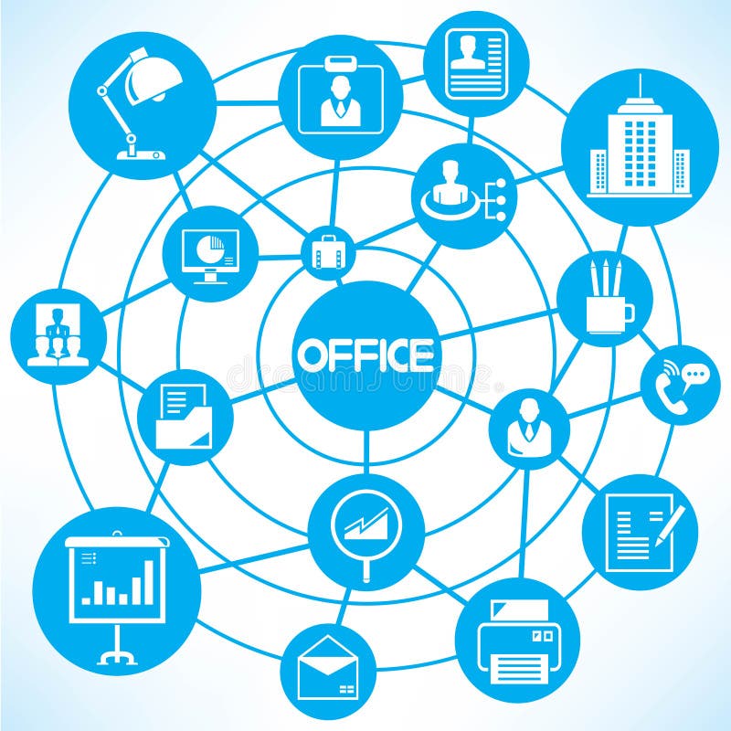 Office network diagram stock illustration. Illustration of business ...