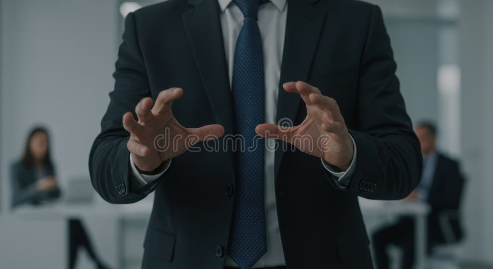 Office Manager Hand Explaining Business Concept Stock Photo - Image of ...