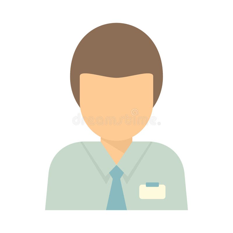 Office Manager Icon Flat Isolated Vector Stock Illustration ...
