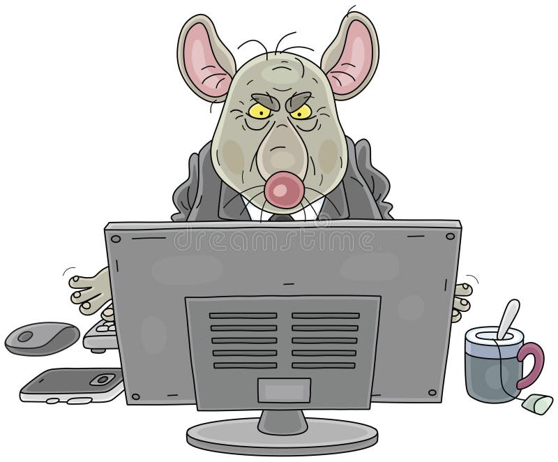 Office manager Rat stock vector. Illustration of managing - 365268688