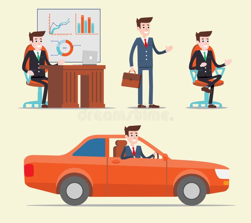 Office manager working set stock vector. Illustration of professional ...