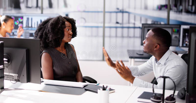 Office Meeting Conflict Argument. Diverse Team Stock Photo - Image of ...