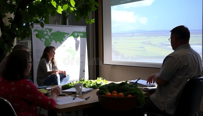 Office Meeting Presentation, Business Teamwork and Tech Generative AI ...