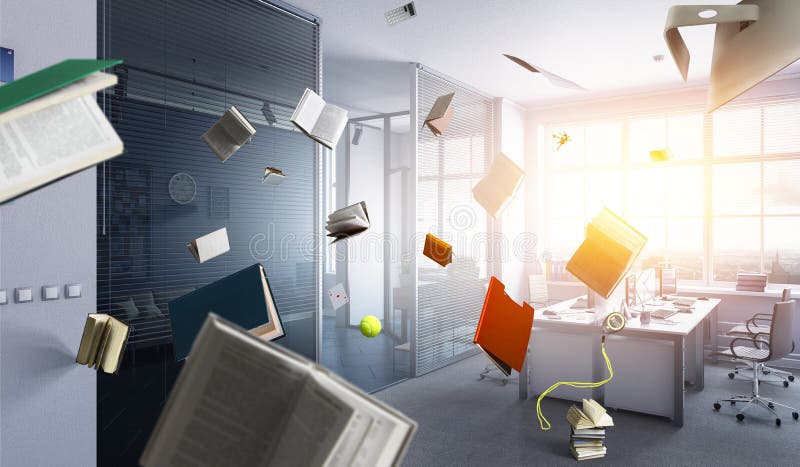 It is Office Mess. Mixed Media Stock Image - Image of room, computer ...