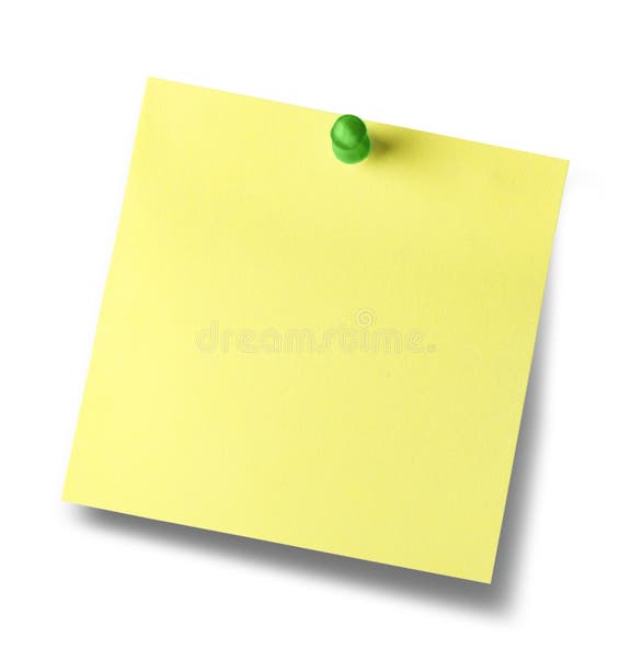 Office Message Sticky Note with a Tack Stock Photo - Image of copy ...